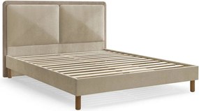 Béžová/taupe čalouněná čalouněná dvoulůžková postel s roštem 140x190 cm Mara – Bobochic Paris