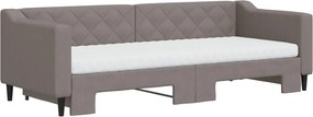 Válenda s přistýlkou a matracemi taupe 80 x 200 cm textil 3197442