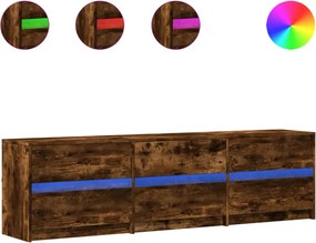 TV skříňka s LED kouřový dub 180 x 34 x 50 cm kompozitní dřevo 3307930