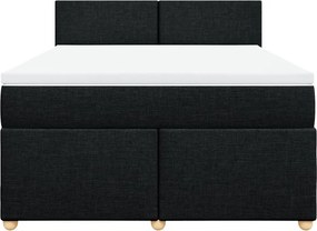 Box spring postel s matrací černá 140x200 cm textil 3288998