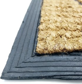 Kokosová rohožka Ležící kočka, 70 × 40 cm – přírodní, vtipná rohožka ke dveřím