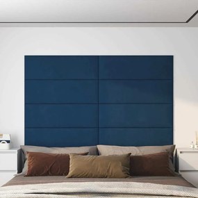 vidaXL Nástěnné panely 12 ks 90 x 30 cm samet 3,24 m² [343920] Barva: Modrá