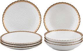 Keramická sada talířů Kati White Gold 8ks