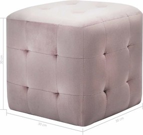 Taburety 2 ks růžové 30 x 30 x 30 cm sametová látka 278388