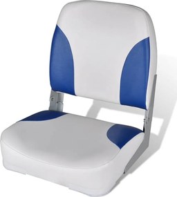 vidaXL Lodní sedadlo s upevňovacím popruhem skládací 41 x 36 x 48 cm [90419] Barva: Modro-bílá
