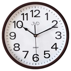 JVD Tiché netikající přehledné hnědé hodiny JVD HP683.5