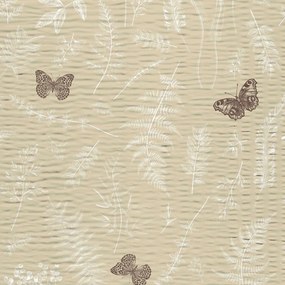Krepový povlak na polštář V kapradinách - hnědobílá Velikost: 40 x 40