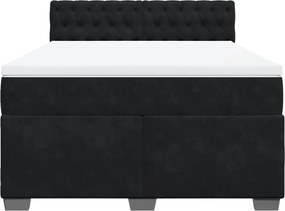Box spring postel s matrací černá 140x200 cm samet 3286338