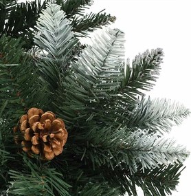Umělý vánoční stromek s LED osvětlením a šiškami 210 cm 3077748