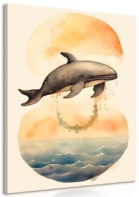 Obraz zasněná velryba v západu slunce