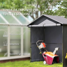 Outsunny Garážový stan 1,1x2m s rolovacím vstupem, provazy a kolíky, pozinkovaná ocel a 420D Oxford venkovní garáž na jízdní kola a zahradní nářadí, …