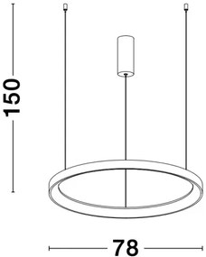LED lustr Pertino 78 3000K černé