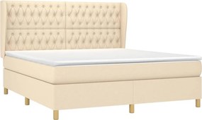 Box spring postel s matrací krémová 180x200 cm textil 3128786