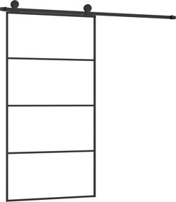 Posuvné dveře s kováním 102,5 x 205 cm ESG sklo a hliník 3152150