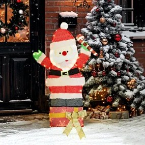 Outsunny 97 LED vánoční dekorace, Vánoce Santa Claus v teplé bílé, ocelový rám, vícebarevná