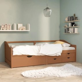 3místná válenda zásuvky medově hnědá masivní borovice 90x200 cm 322171
