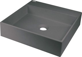 Deante Correo, granitové umyvadlo na desku 400x400x100 mm, antracitová metalíza, DEA-CQR_TU4S