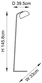 Endon 106337 - Stojací lampa BRAIR 1xE27/10W/230V černá
