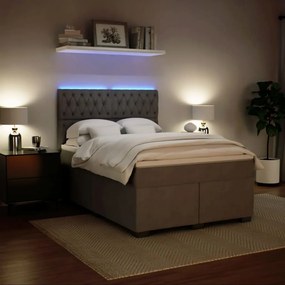 Box spring postel s matrací světle šedá 160x200 cm samet 3293260