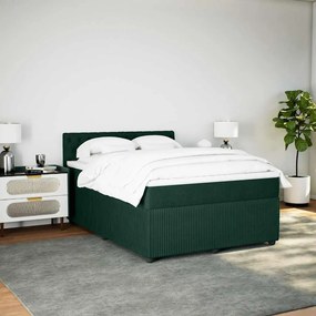Box spring postel s matrací tmavě zelená 160x200 cm samet 3287791