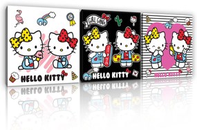 Postershop Obraz na plátně: Hello Kitty (2) - set 3ks 25x25cm