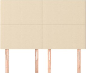 Čelo postele krémové 144x5x118/128 cm látkové 3116055
