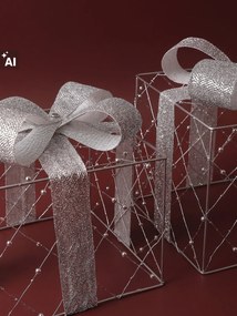 Sinsay - LED dekorace ve tvaru dárků 2 pack - sříbrná