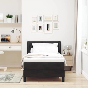 Postel s boxspringem s čelo Černý 200 x 90 cm samet 3341506