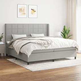 Box spring postel s matrací světle šedá 200 x 200 cm textil 3131457