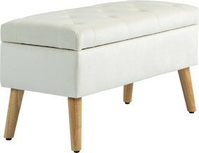 HOMCOM Úložná Lavice, Úložný Truhla, S Víkem, Sametový Efekt, Dřevěné Nohy, Nosnost až 120 kg, do Obývacího Pokoje, Ložnice, Předsíně, 80 x 35 x 40 c…