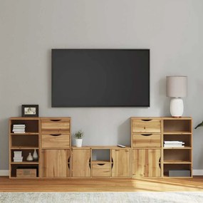 5 kusů TV skříněk s úložným prostorem "ODDA" Borovicový masiv 3365376