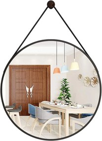 Tutumi, kulaté zrcadlo na pásku 60 cm CFZL-MR060, černá, HOM-09000