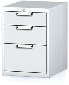 Alfa 3 Dílenský zásuvkový box na nářadí MECHANIC, 3 zásuvky, 480 x 600 x 662 mm, šedé dveře