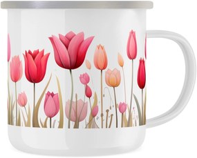 Plecháček "Holandské tulipány", Stříbrný 330 ml
