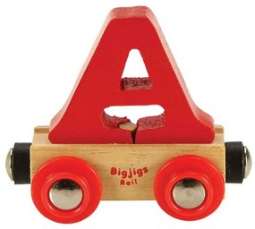 Bigjigs Rail Vagónek dřevěné vláčkodráhy - Písmeno A