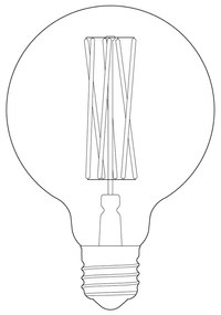 Teplá LED filamentová stmívatelná žárovka E27, 6 W Elva – tala