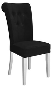 Čalouněná jídelní židle ST65 + klepadlo, Klepadlo: zlaté, Barva křesla: černá, Potah: Magic Velvet 2216