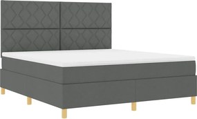 Postel s boxspringem s čelo Tmavě šedá 180 x 200 cm textil 3339715