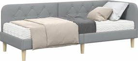 Rohový rám postele Světle šedá 80 x 200 cm textil 3394101
