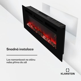 Klarstein Inteligentní elektrický krb Galeras, 2 nastavení teploty, 16 - 30°| Iluze plamene LED, Možnost připojení k IOT