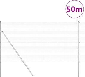 Zemní upevnění svařované drátěné ploty 50 x 1 m Stříbrná 3351644