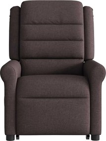 Zvedací polohovací křeslo tmavě hnědé textil 3303319