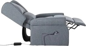 TV křeslo ušák STILO PLUS s elektrickým polohováním — látka, šedá, nosnost 130 kg