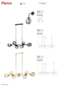 Redo 01-2617 - Nástěnná lampa PIERCE 1xE27/42W/230V zlatá/kouřová