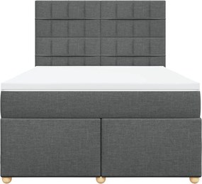 Box spring postel s matrací tmavě šedá 140x200 cm textil 3291304