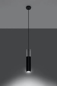 Lustr SOLLUX Borgio 1 GU10 1x40W bez zdroje SL.0650 beton a ocel černá