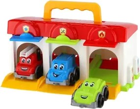 TEDDIES Garáž s autíčky / 3 auta / plast / od 3 let