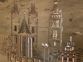 Li-Go "Hradec Králové" světelný obraz 230V 100x70 cm provedení povrchu: bříza