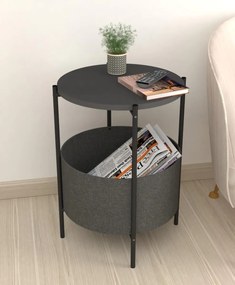 Konferenční stolek kulatý BANDE antracit/černá