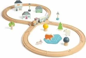 Bigjigs Toys Dřevěná vláčkodráha u lesa / od 3 let